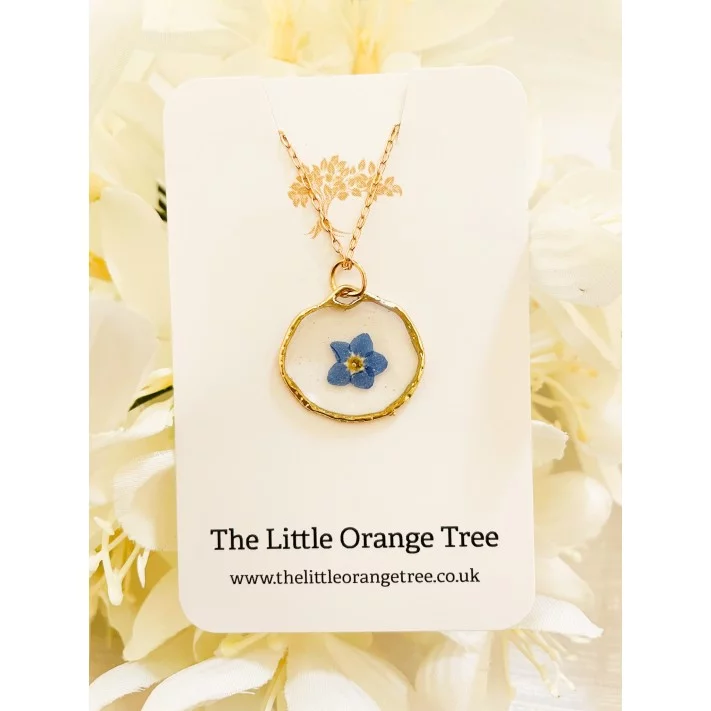 Forget Me Not Necklace | Gold plated 16 inch chain | Gift for her