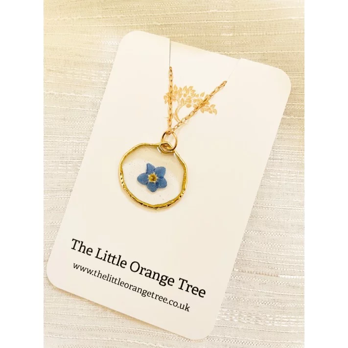Forget Me Not Necklace | Gold plated 16 inch chain | Gift for her